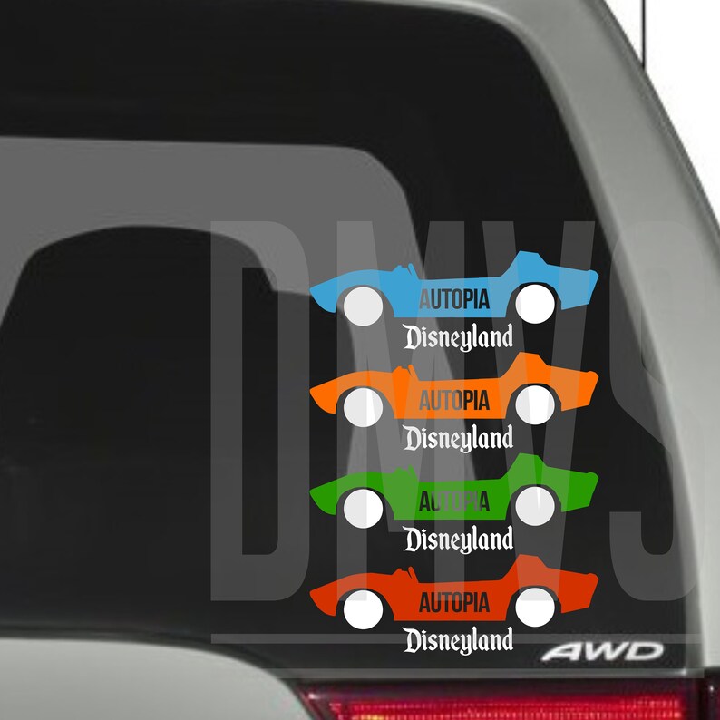 Disney Autopia Car Decal Disneyland Disney World - Etsy
