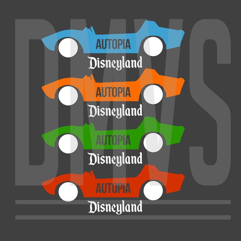 Disney Autopia Car Decal Disneyland Disney World - Etsy