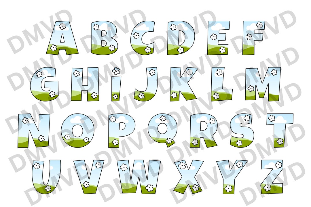 Canva Flowers Alphabet Letters & Numbers, Editable Canva Letters ...