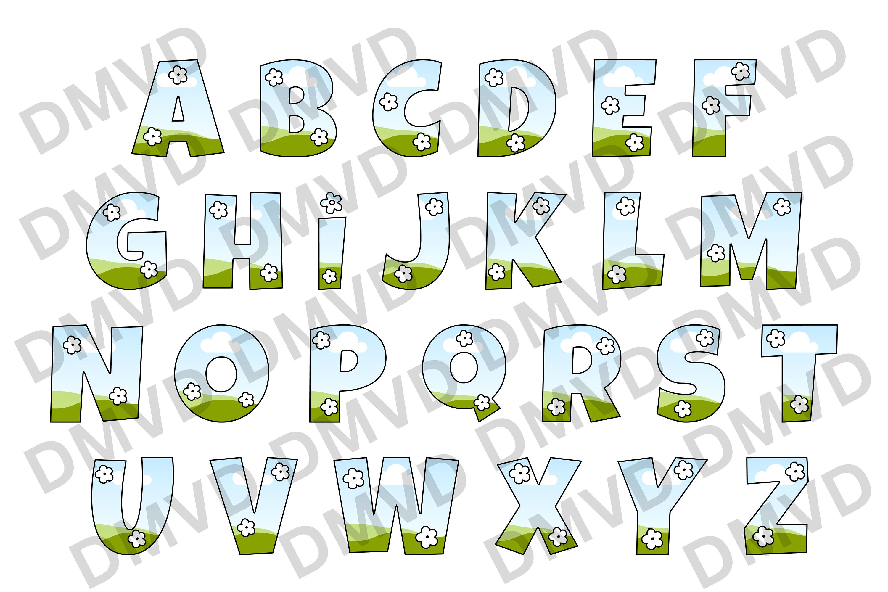 Canva Flowers Alphabet Letters & Numbers, Editable Canva Letters ...