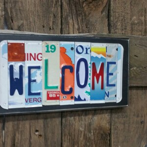 WELCOME Sign License Plate Art License Plate Sign License - Etsy
