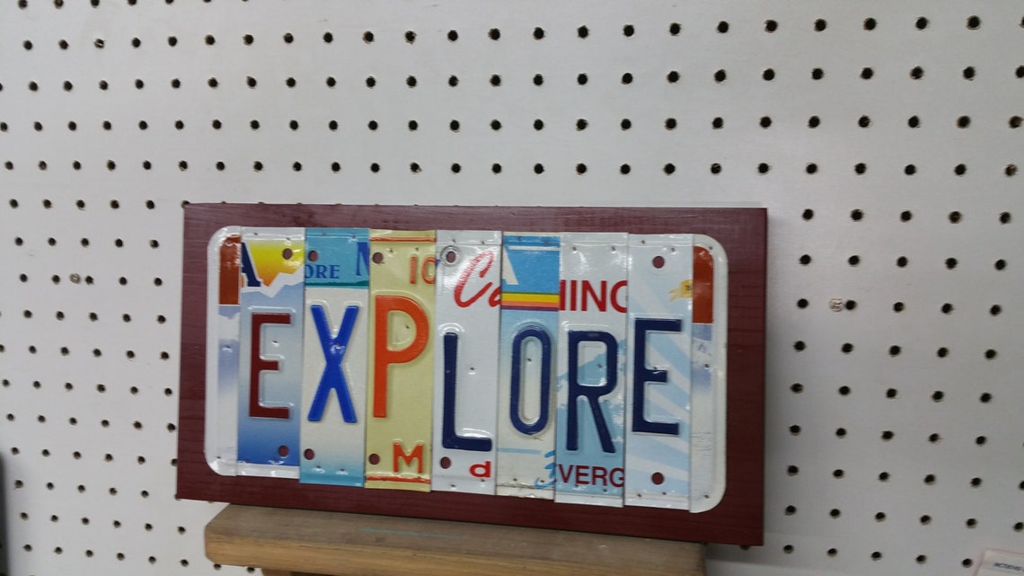 License Plate Sign License Plate Letter Art Picture Home | Etsy