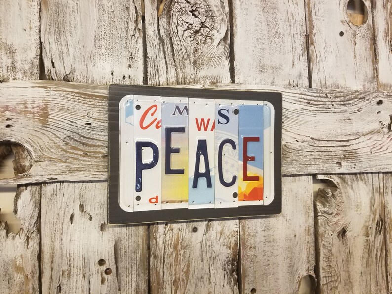 Peace License Plate Sign License Plate Decor - Etsy