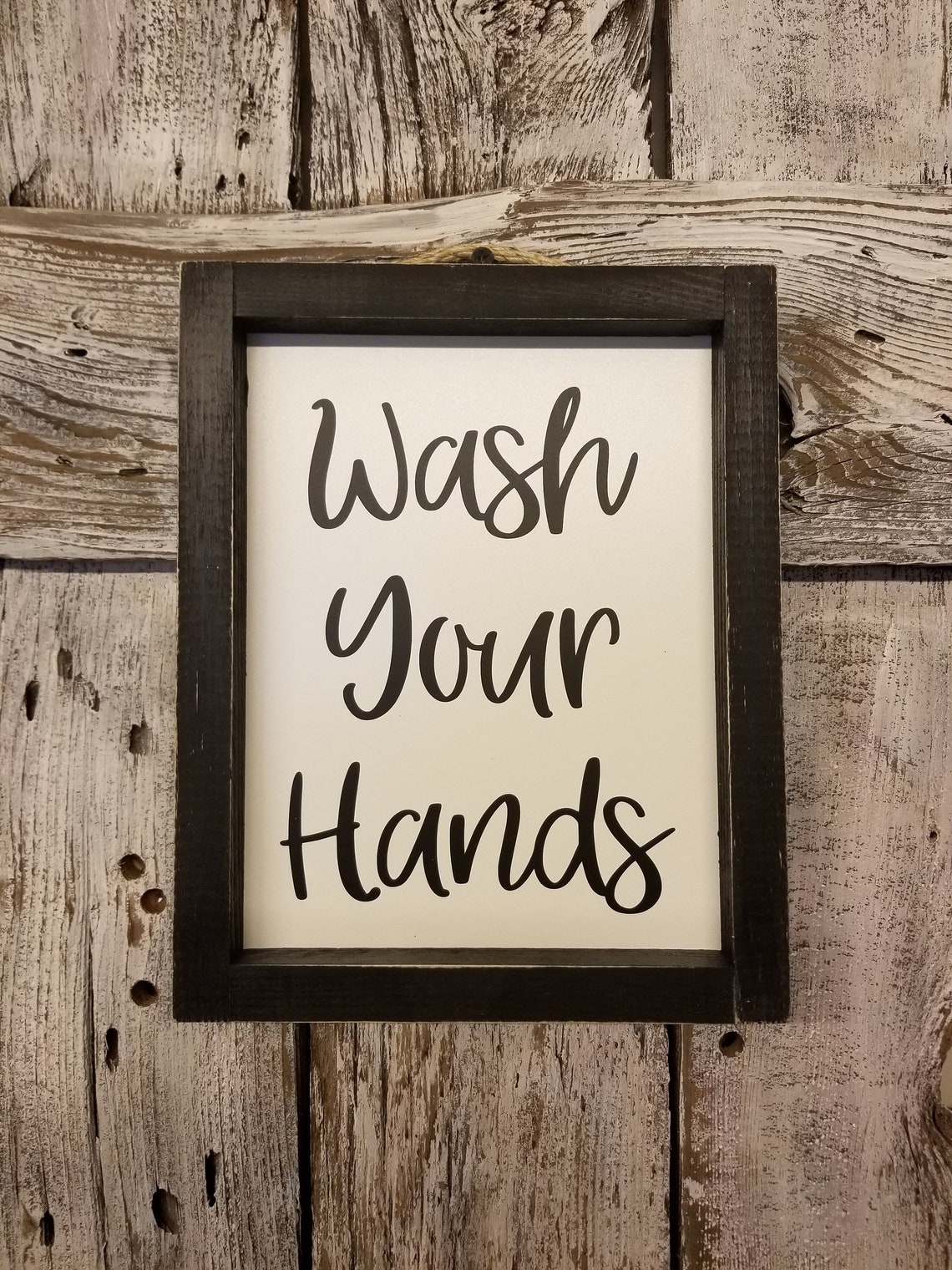 Wash Your Hands Framed Sign Cute Bathroom Decor Sign - Etsy