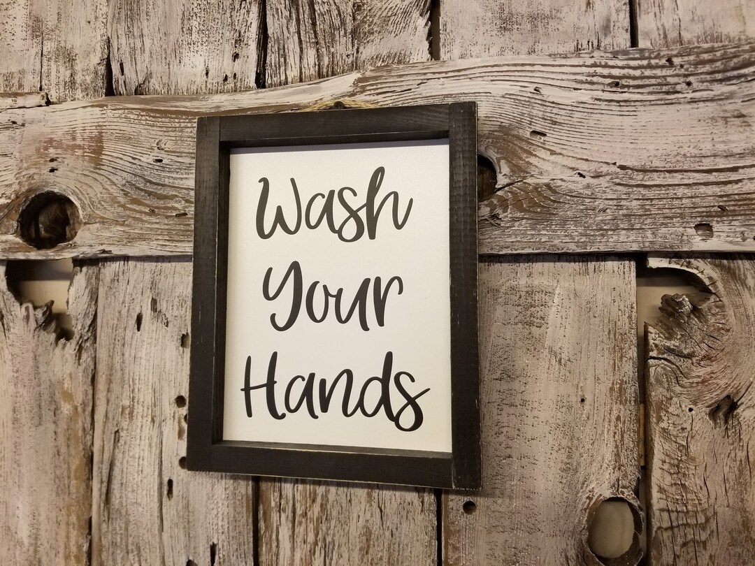 Wash Your Hands Framed Sign, Cute Bathroom Decor Sign - Etsy
