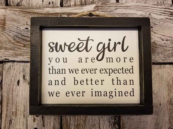 Sweet Girl Framed Sign Nursery Decor Sign - Etsy