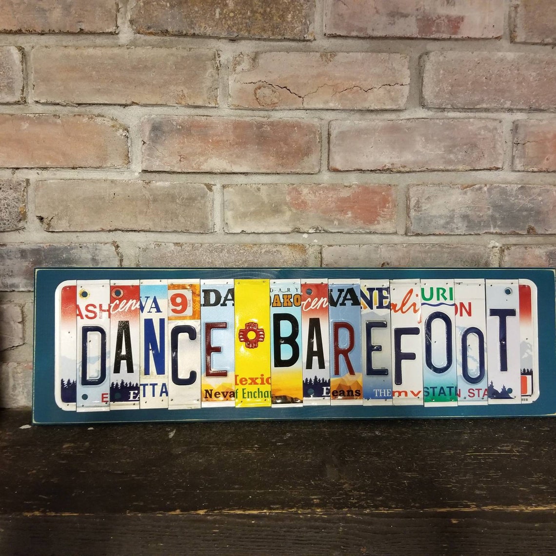 Dance Barefoot License Plate Sign License Plate Letter Art | Etsy