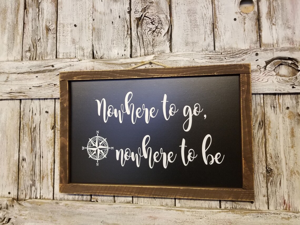 Nowhere to Go Nowhere to Be Wood Framed Sign Lake Decor Sign - Etsy
