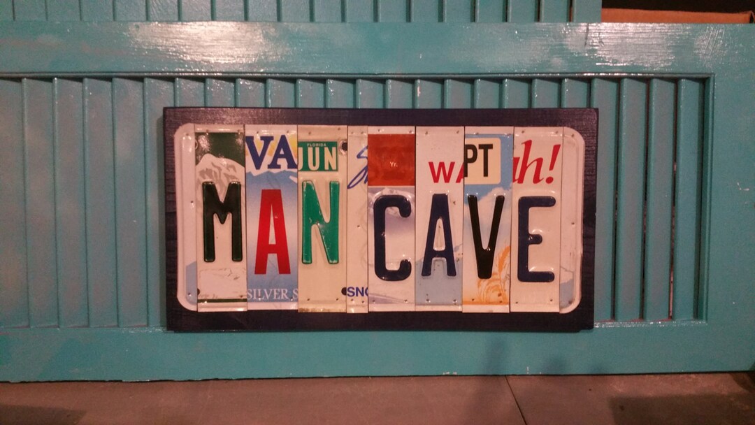 License Plate Sign License Plate Letter Art Picture Home Deco MAN CAVE ...