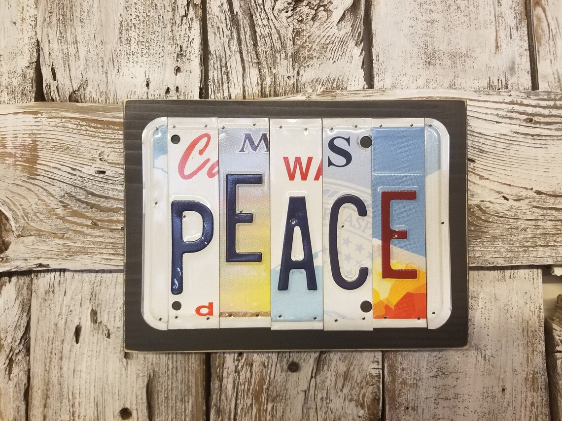 Peace License Plate Sign License Plate Decor | Etsy