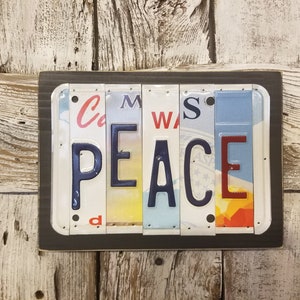 Peace License Plate Sign, License Plate Decor - Etsy
