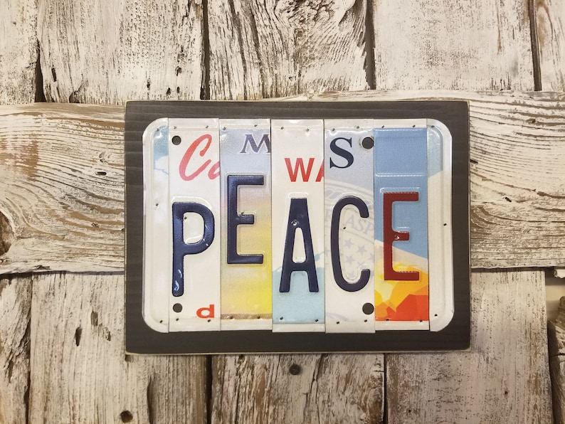 Peace License Plate Sign License Plate Decor | Etsy