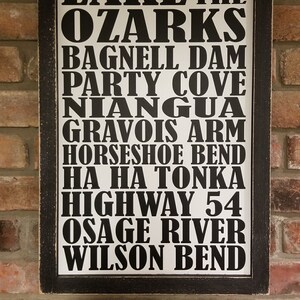 Lake of the Ozarks, Lake of the Ozarks Subway Art Sign, Lake Decor Sign ...
