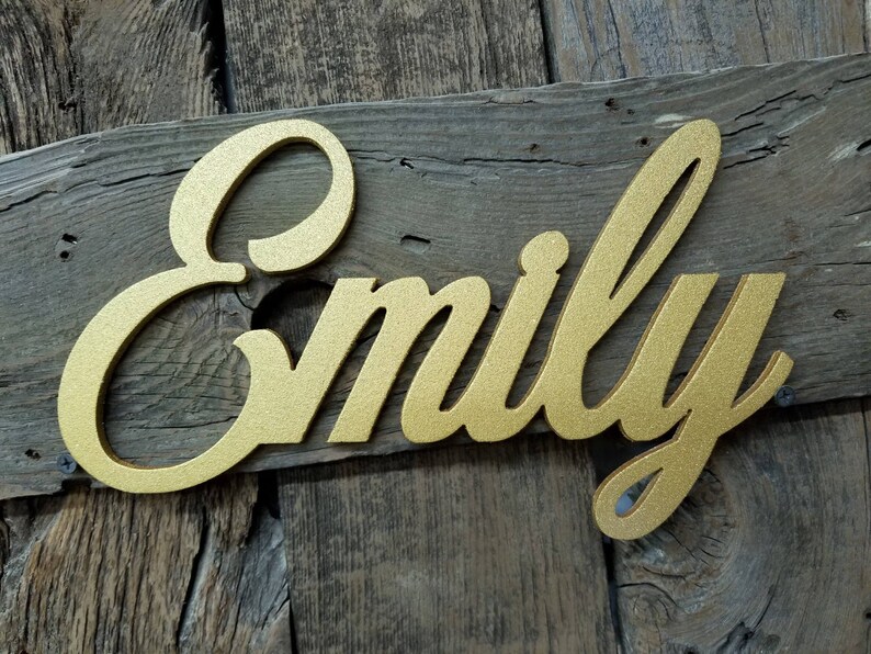 Name Emily Cutouts Baby Name Sign Nursery Sign Name Art - Etsy