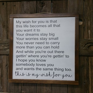 Framed Sign, My Wish Sign, Gift for Child, Gift for Her, Gift for Him ...