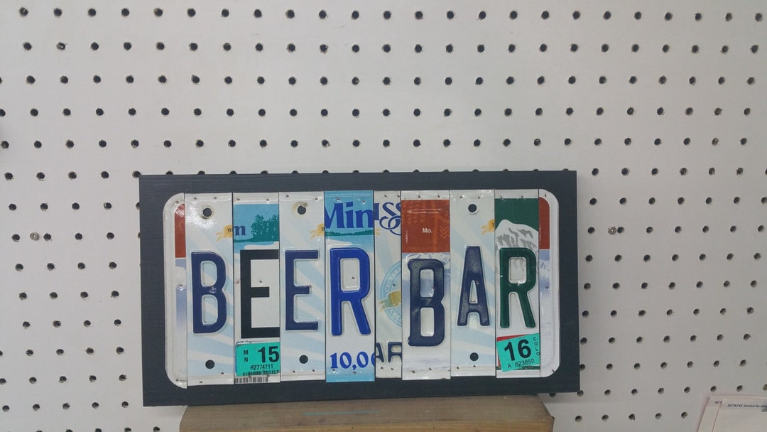 License Plate Sign License Plate Letter Art Picture Home Beer Bar ...