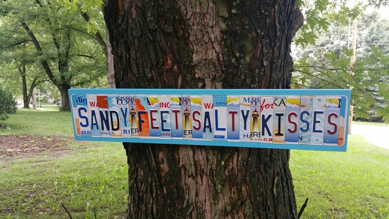 Sandy Feet Salty Kisses License Plate Letter Sign Unique and - Etsy