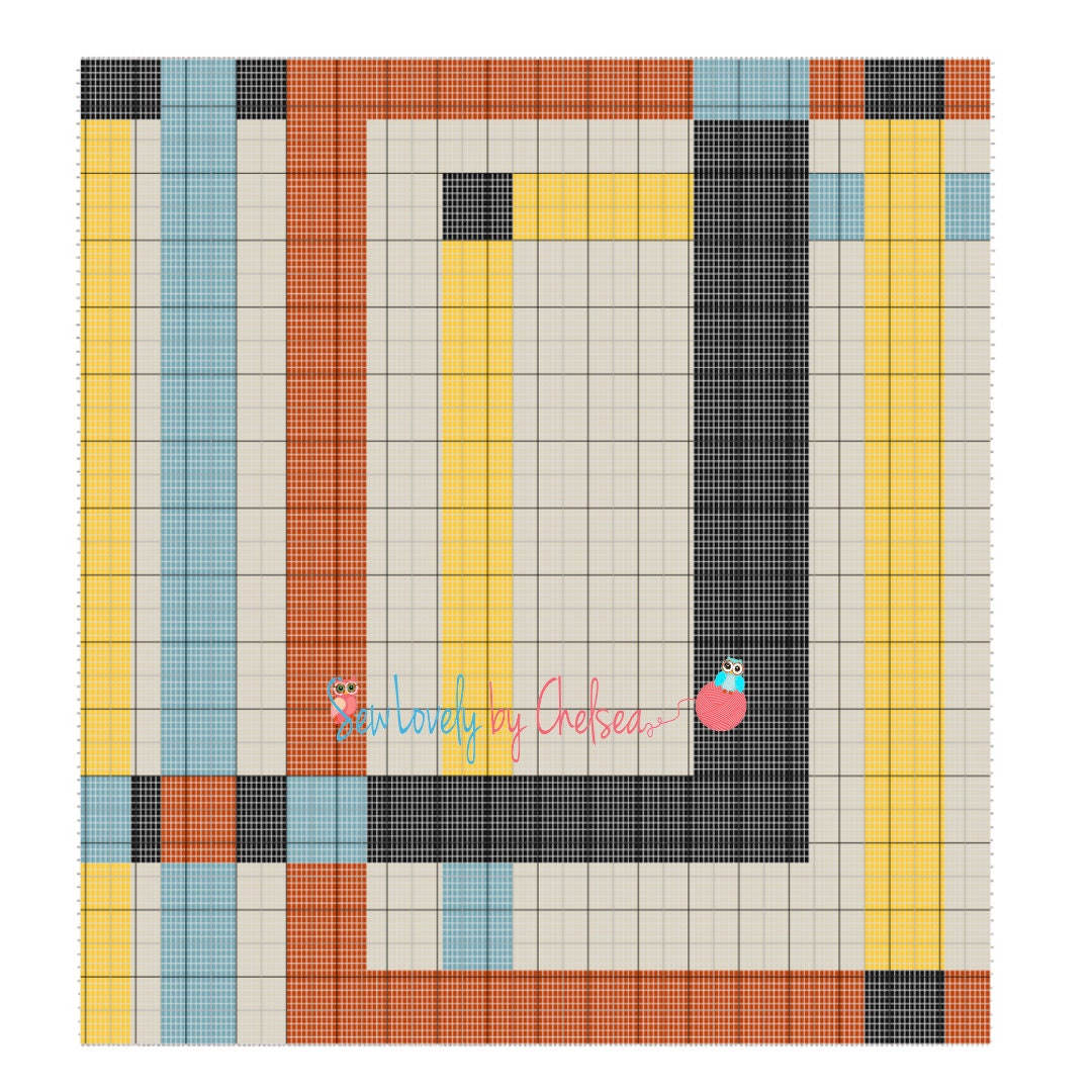 Geometric Graphghan Pattern Blanket Single Crochet Graph WITH WRITTEN ...