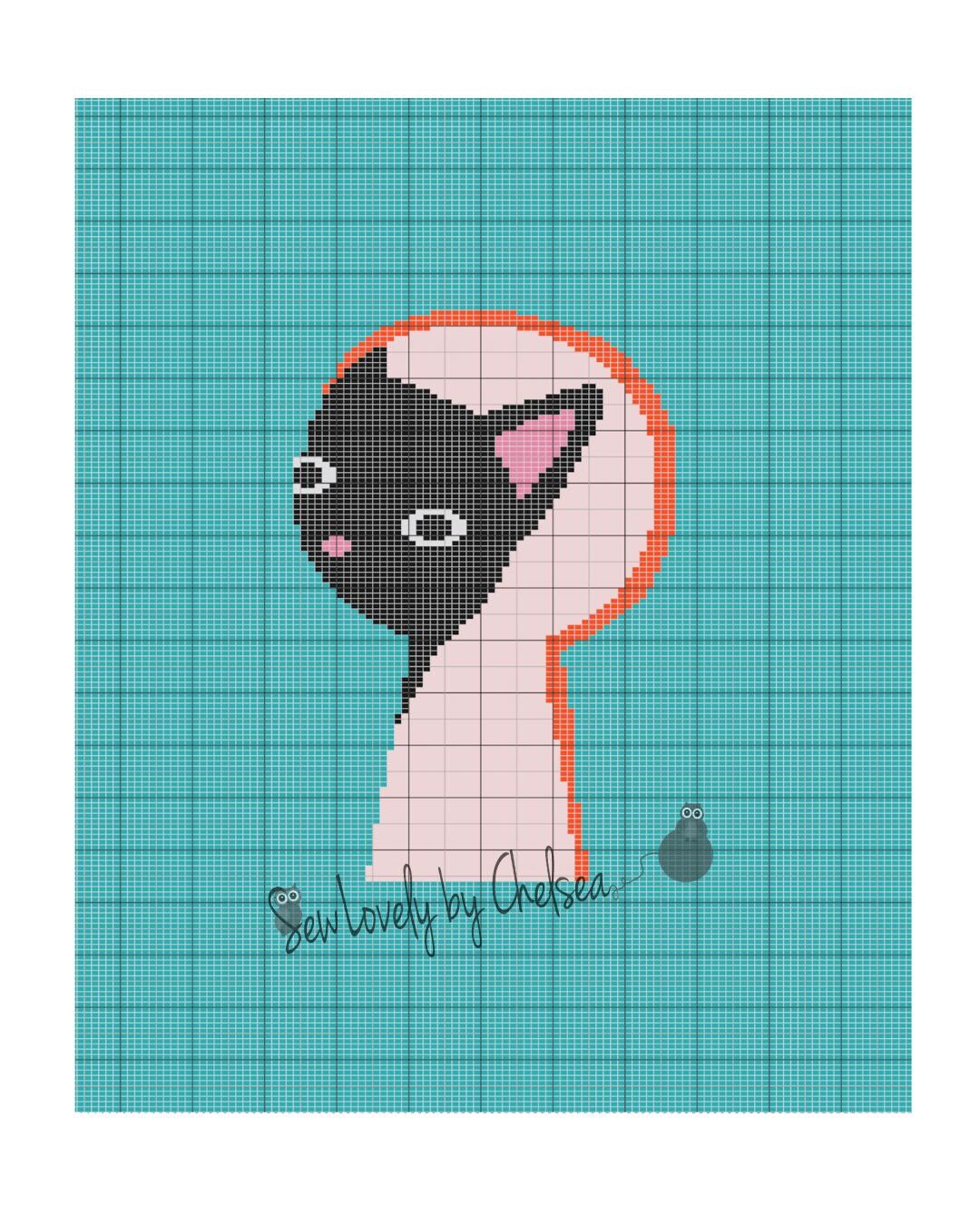 Cat in Keyhole Graphghan Pattern Blanket Single Crochet Graph WITH ...