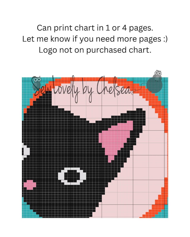 Cat in Keyhole Graphghan Pattern Blanket Single Crochet Graph WITH ...