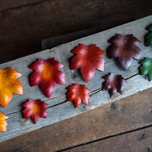 Maple Leaf Leather Bag Charm Keychain Custom Colors / Fall Gift Ideas ...