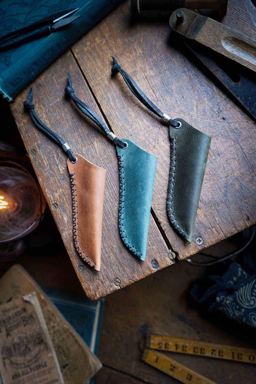 Scissor Sheath - Waxed Leather / Sewing Scissors / Viking LARP ...