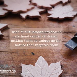 Maple Leaf Leather Bag Charm Large / Fall Keychain / Cute Key ...