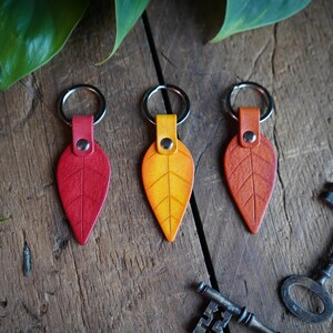 Leather Leaf Keychain / Fae Gift Ideas / Cute Cottagecore Key - Etsy