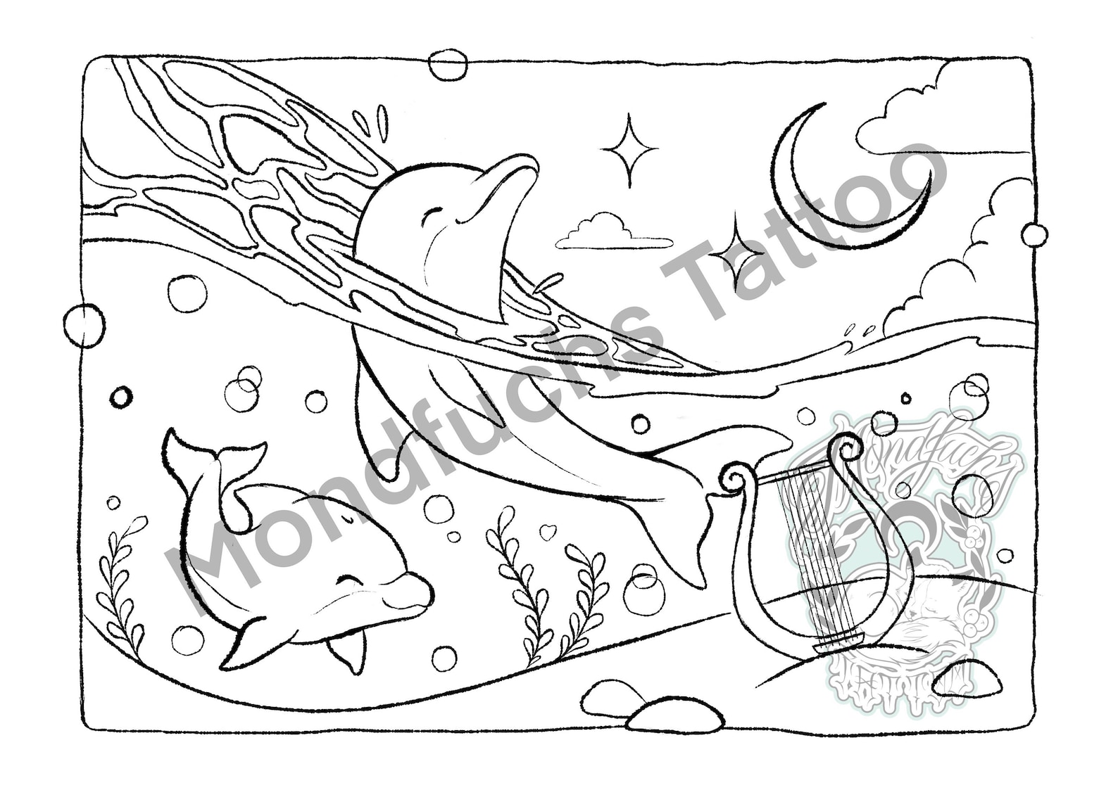 Ocean Coloring Pages for Adults and Children 3 Pages - Etsy