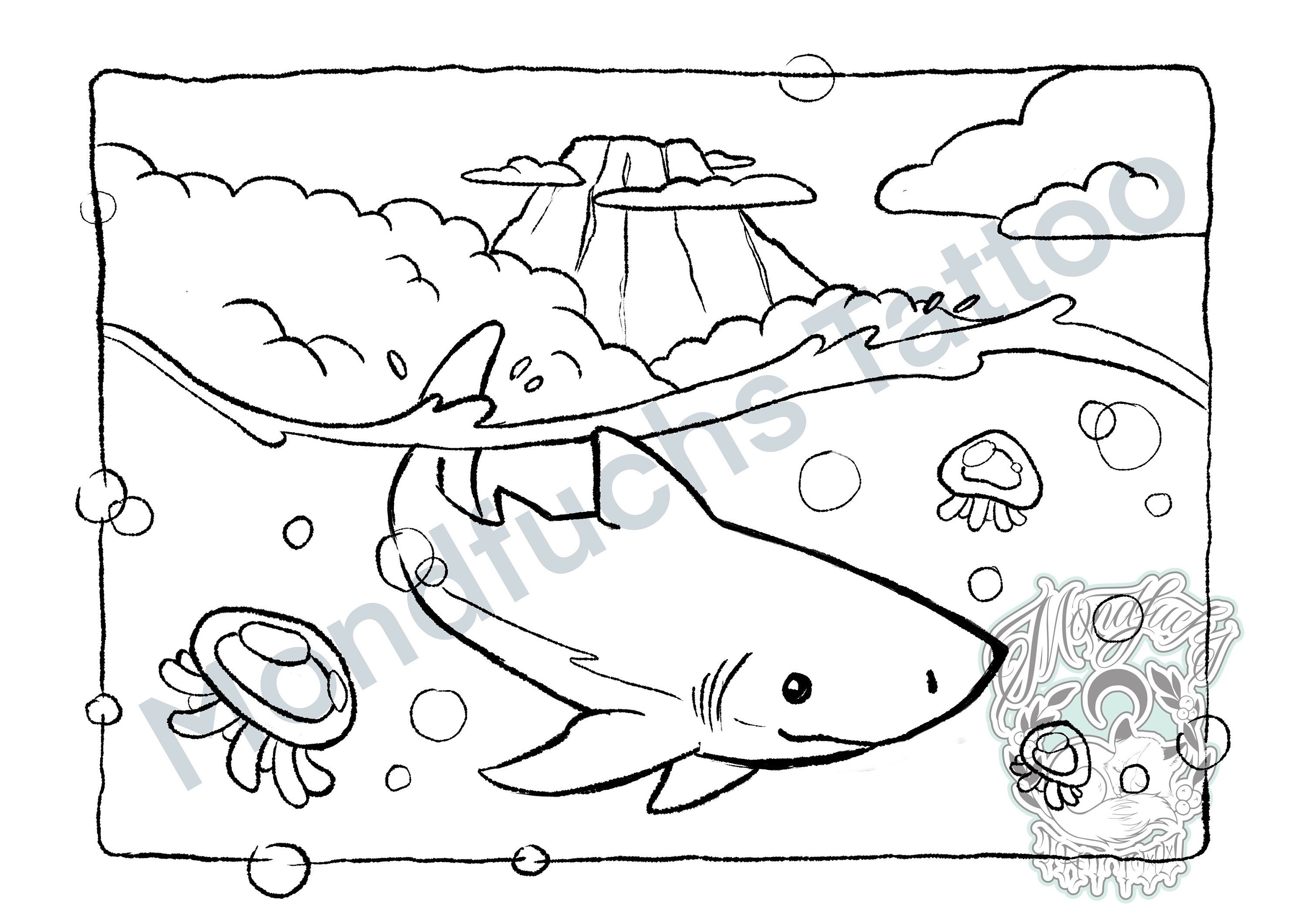 Ocean Coloring Pages for Adults and Children 3 Pages - Etsy