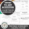 Color Theory Worksheets Printable, Color Wheel Painting Lesson Art ...