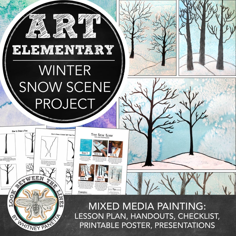 Winter Art Lesson & Project for Elementary, Middle School Art: Tree ...