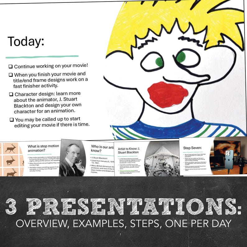 Stop Motion Animation Drawing Digital Art Lesson Elementary Art Project ...