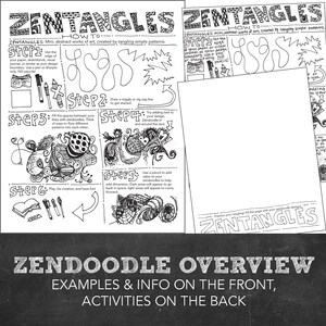 Zentangles Worksheet Bundle Elementary Middle High School Visual Art ...