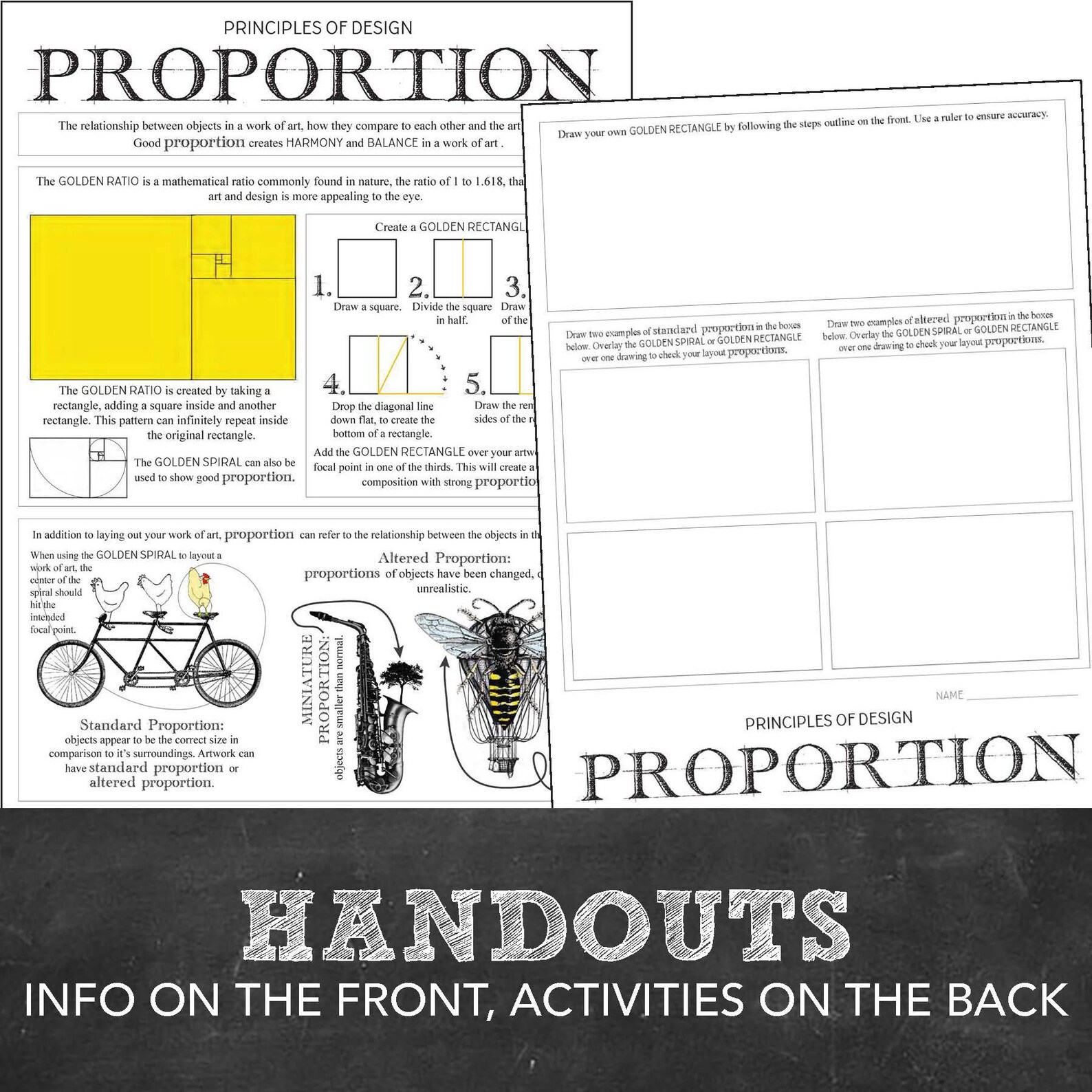 Principles of Design Worksheet, Activity, Sub Plan, Use the Elements of ...