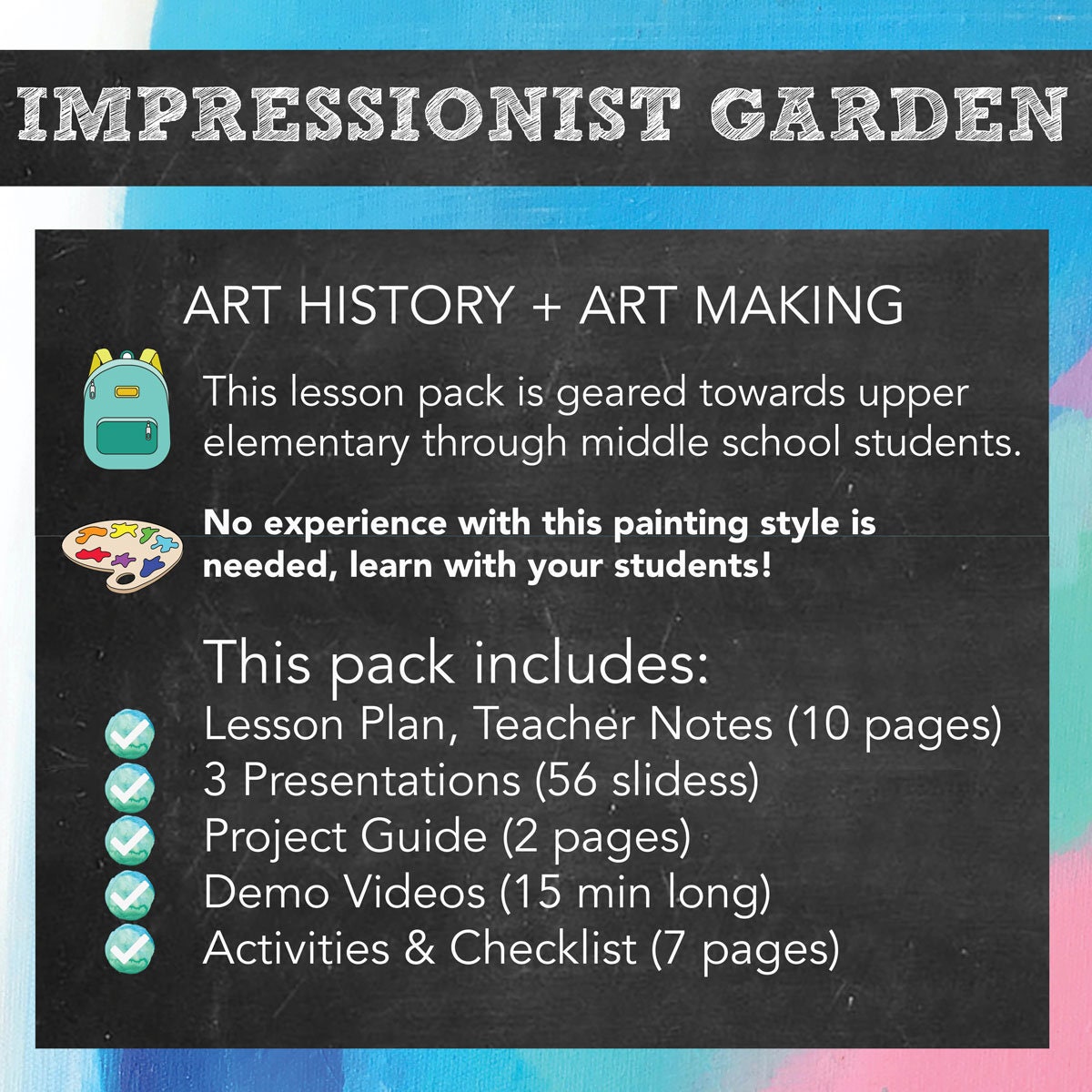 Elementary Art, Middle School Art Impressionist Painting Project, Art ...