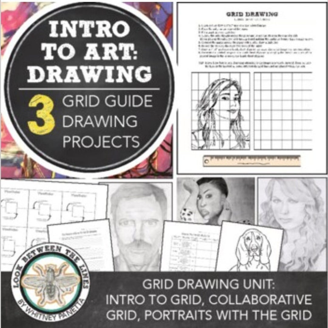 Grid Method Drawing Unit: 3 Grid Drawing Projects for Middle, High ...
