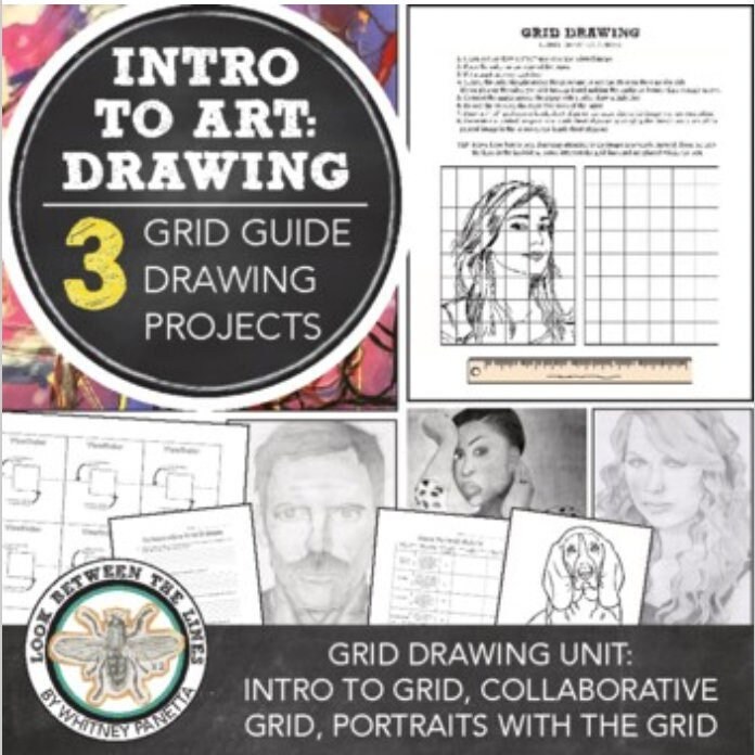 Grid Method Drawing Unit: 3 Grid Drawing Projects for Middle, High ...