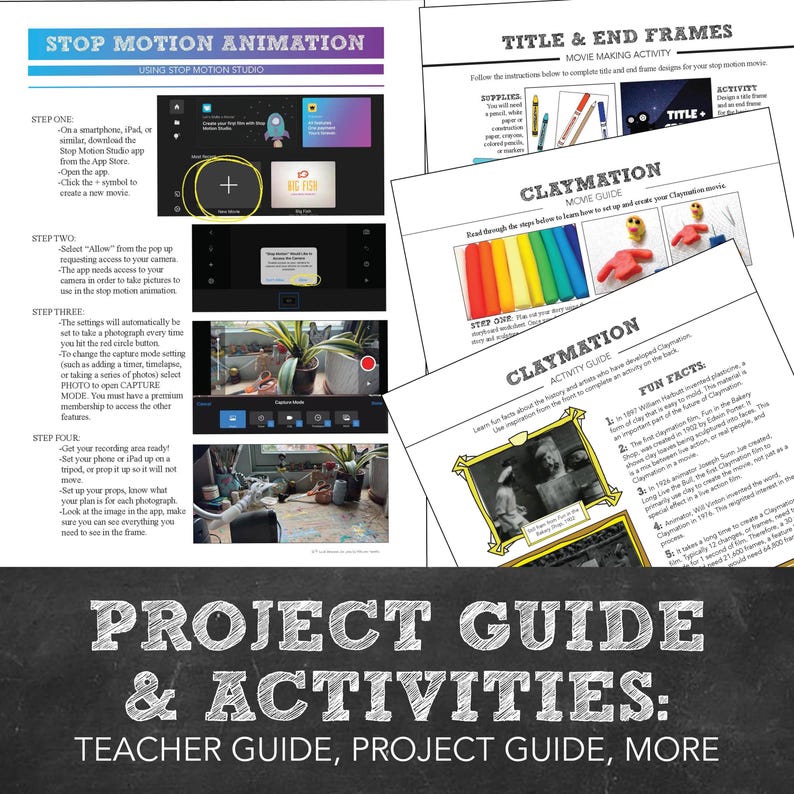Claymation Stop Motion Animation Art Project: Elementary Art, Middle ...