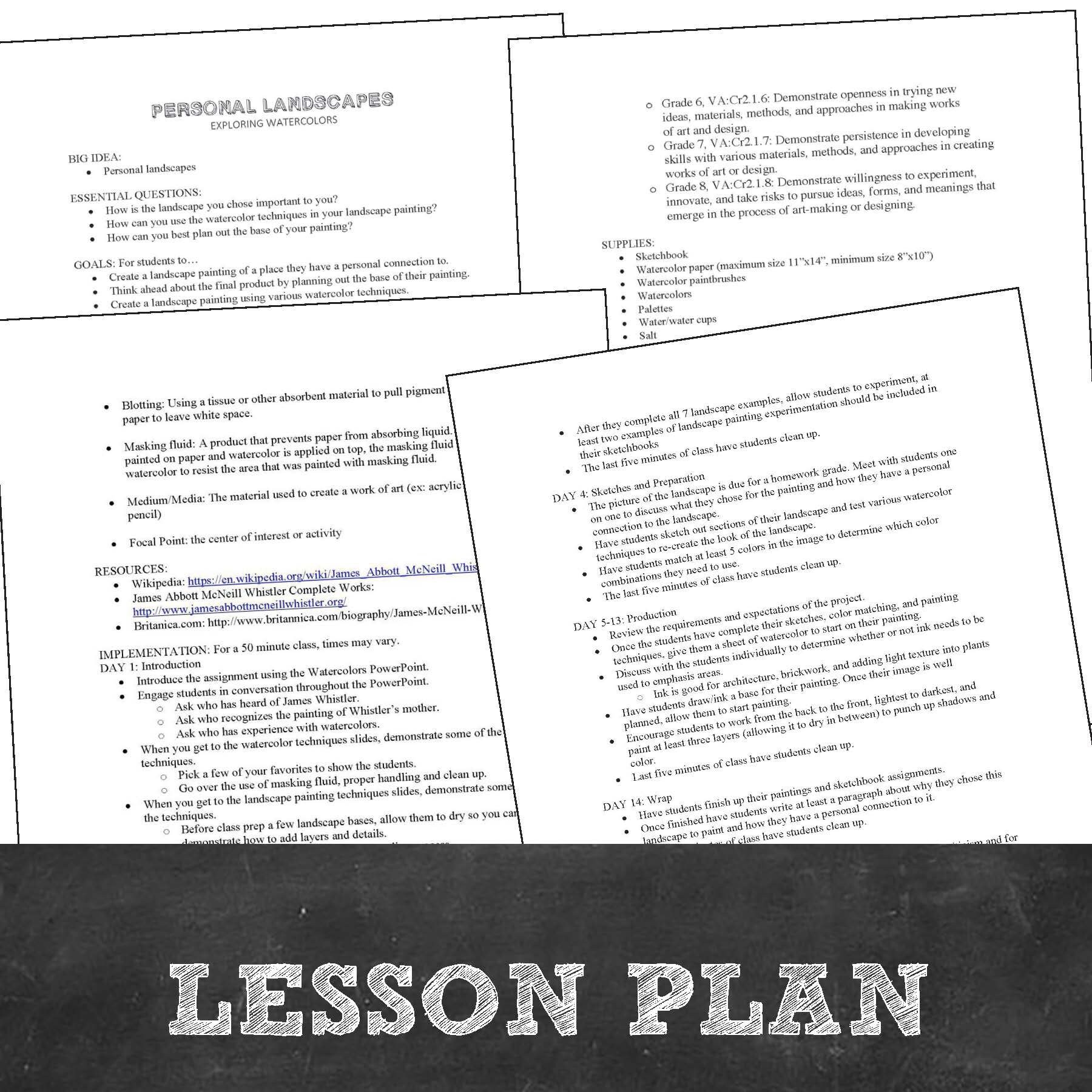 Watercolor Landscape Painting Project: Middle, High School Art Lesson ...