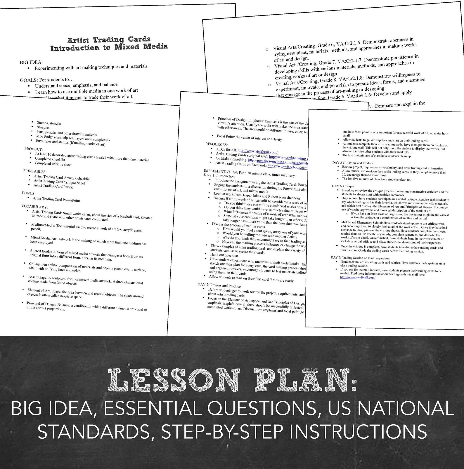 Elementary, Middle, High School Art Project: Artist Trading Cards ...