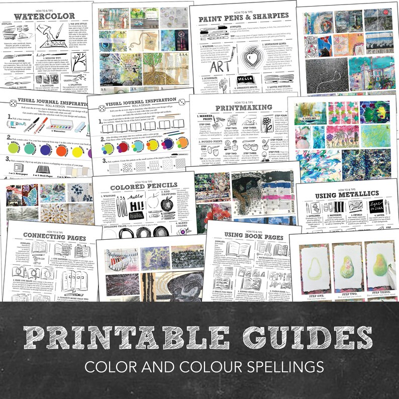 Visual Journal Activity Pack: 21 Art Guides - Etsy