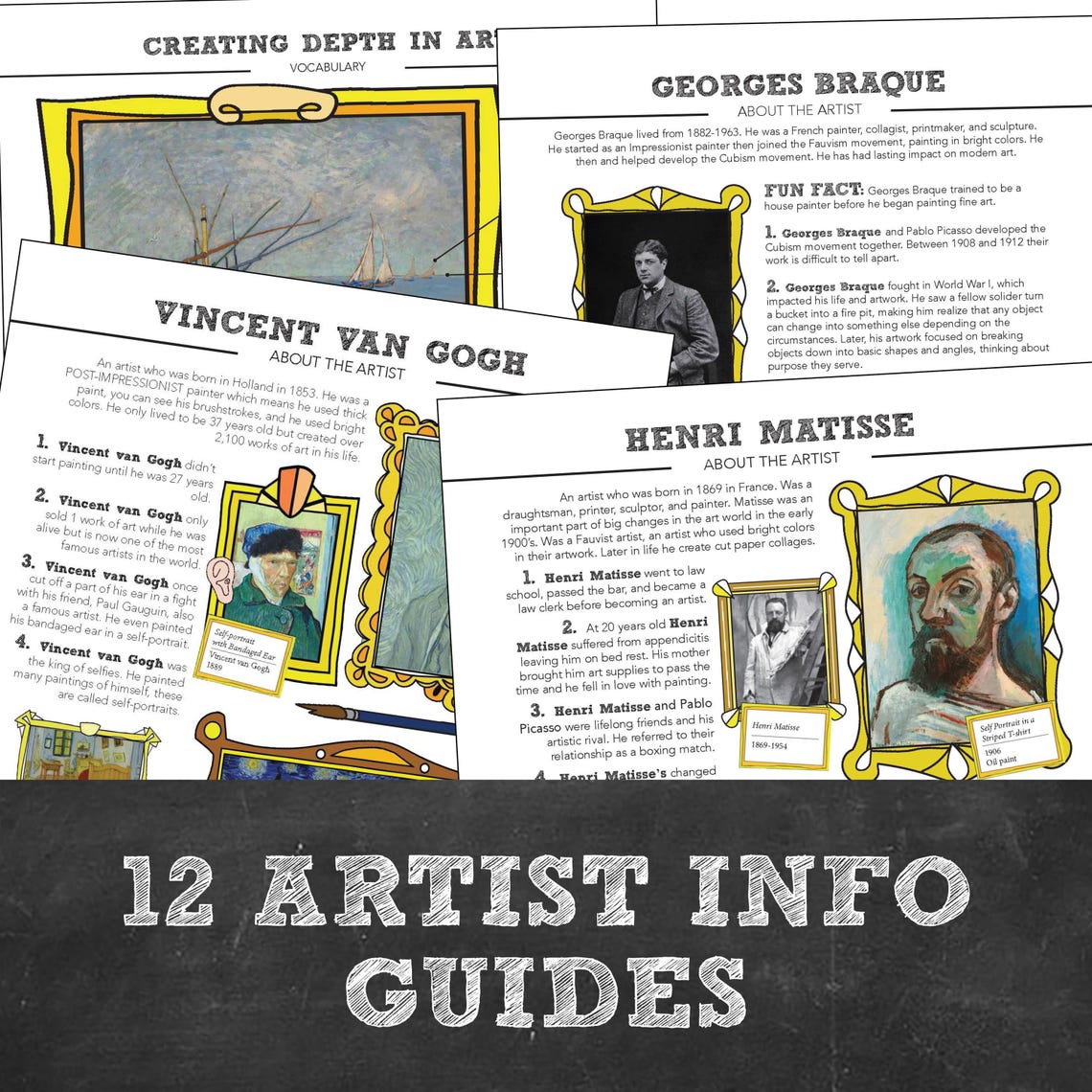 Art History Activity Pack: Elementary & Middle School Art (PDF) - Etsy
