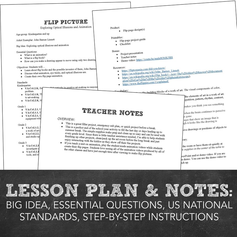 Flip Book Project in Elementary Art, Middle School Art, Directed ...