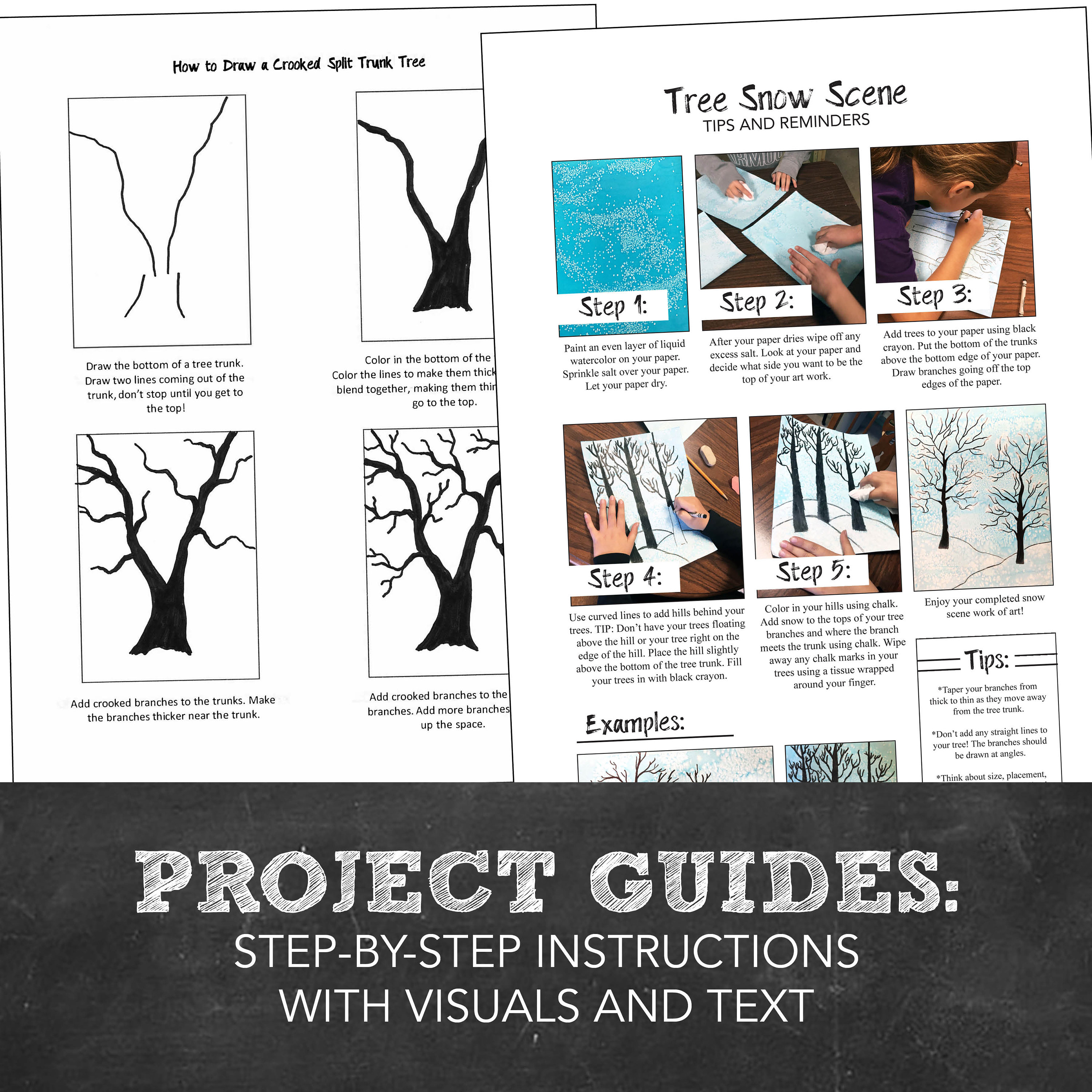 Winter Art Lesson & Project for Elementary, Middle School Art: Tree ...