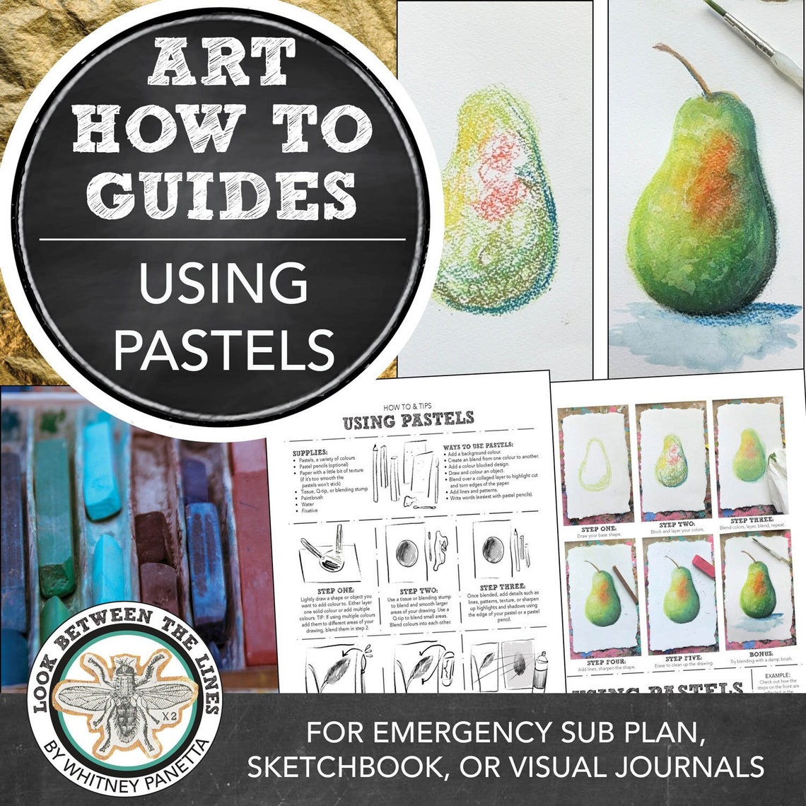 Pastel Activity: How to Use Pastels Guide, Directed Drawing, Art Lesson ...