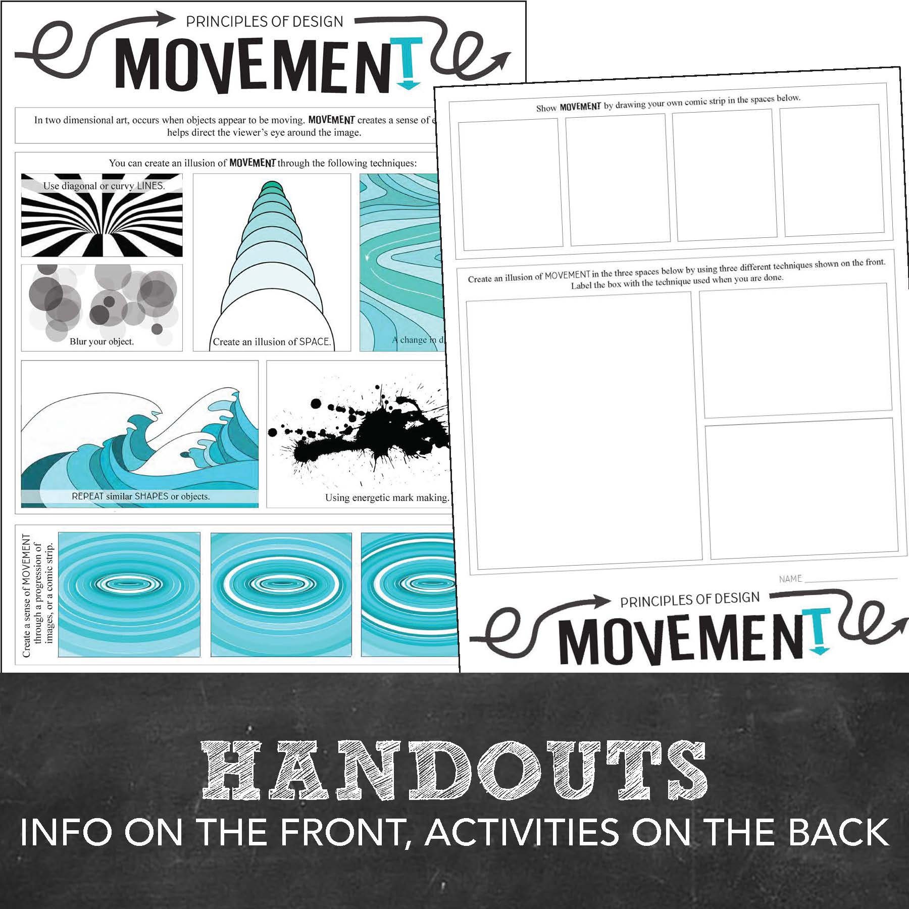 Principles of Design Worksheet, Activity, Sub Plan, Use the Elements of ...