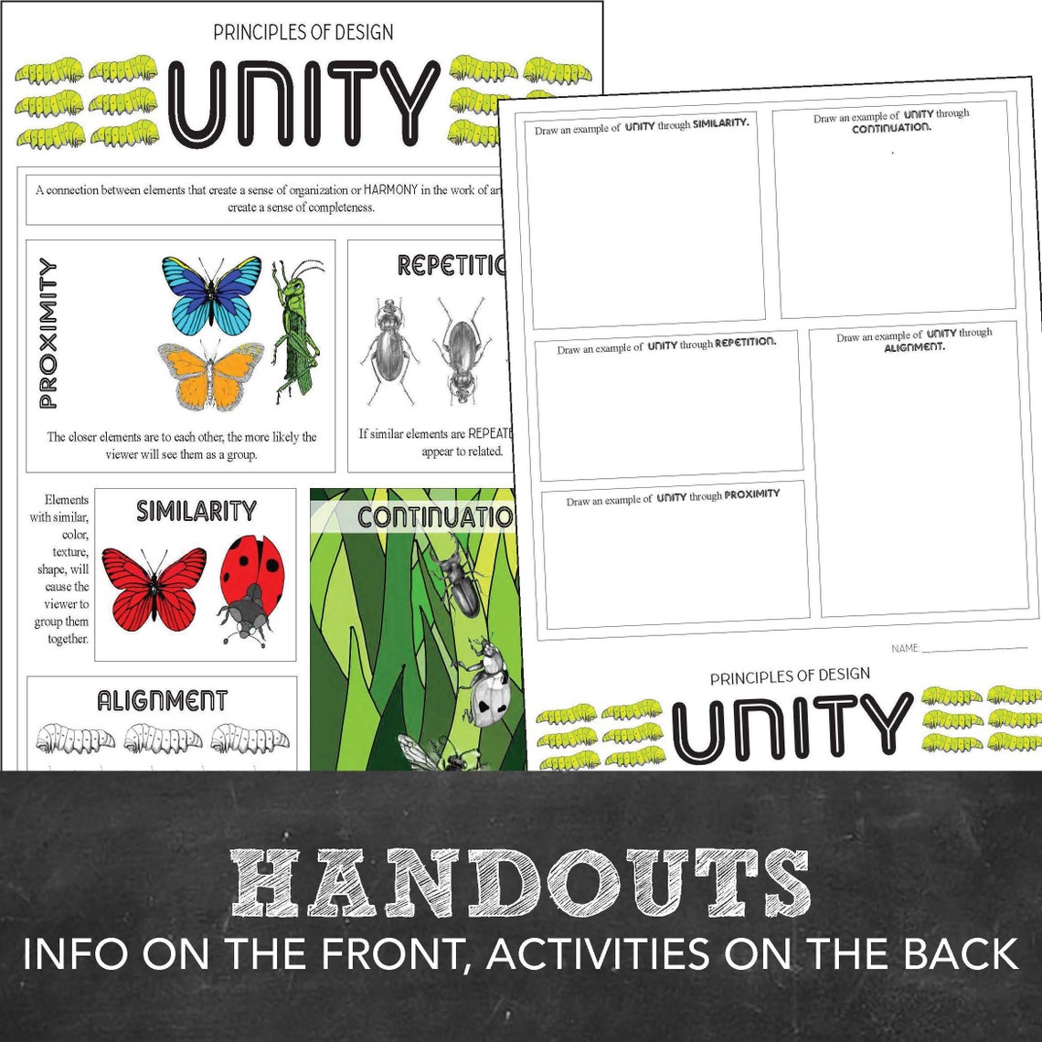 Principles of Design Worksheet, Activity, Sub Plan, Use the Elements of ...