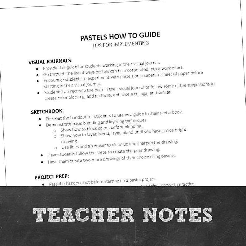 Pastel Activity: How to Use Pastels Guide, Directed Drawing, Art Lesson ...