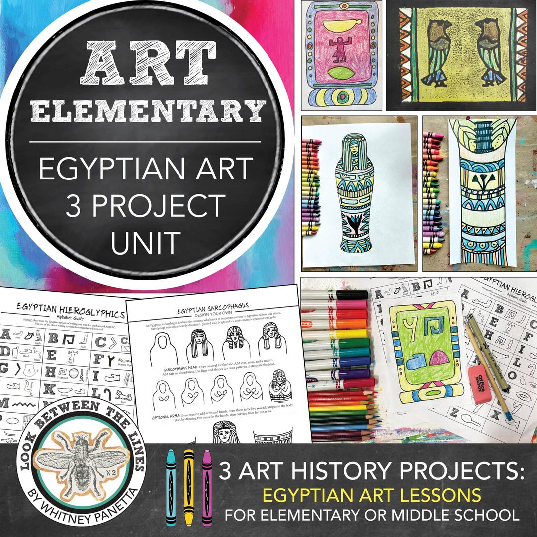 Egyptian Art, Egyptian Craft 3 Project Pack, Elementary, Middle, High ...